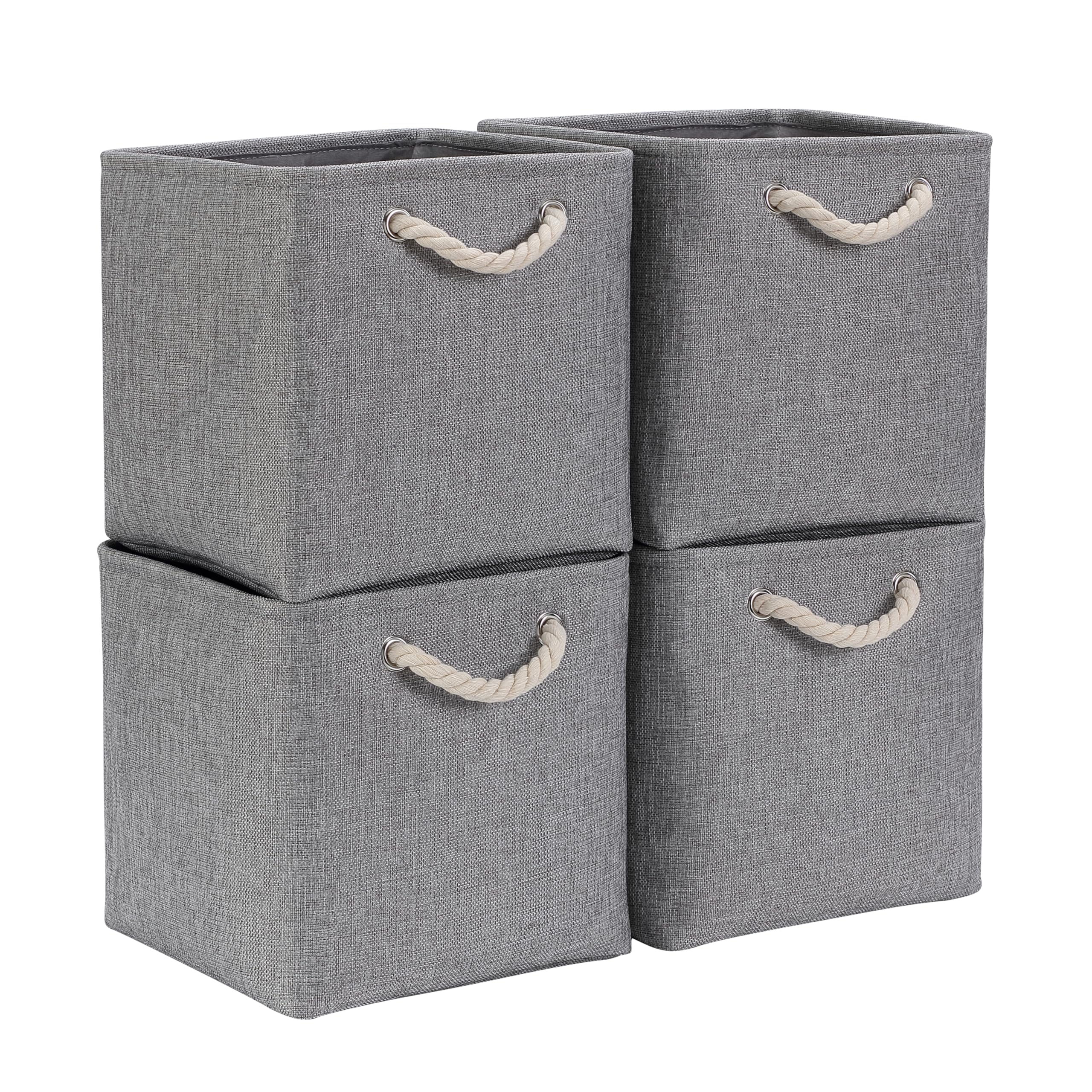 Cube de Rangement Tissu, Panier Cube de Rangement, (Gris, 28x28x28cm/4 ...