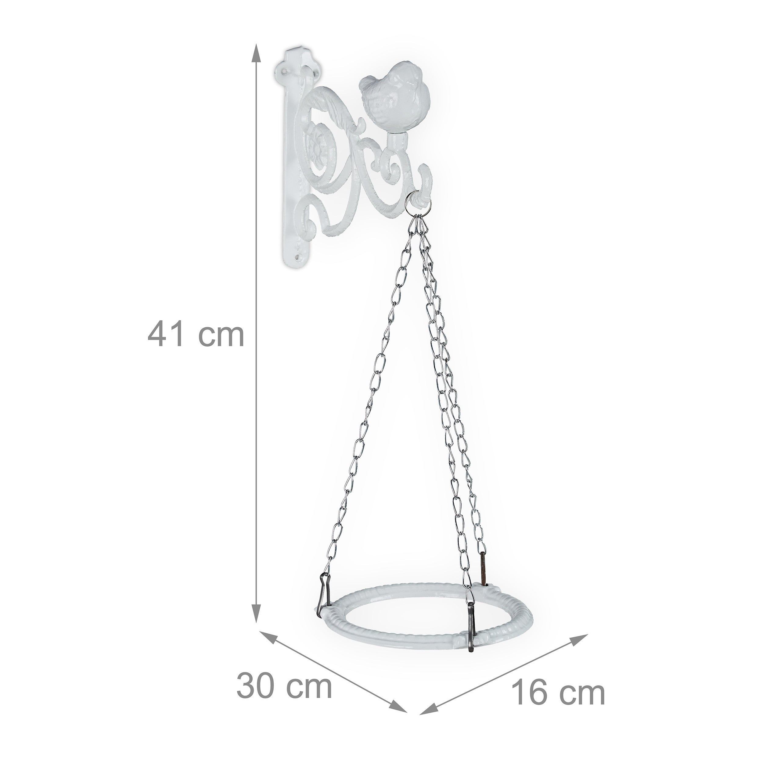 Relaxdays Support fleurs mural, look vintage, pots Ø 12 cm, accroche ...