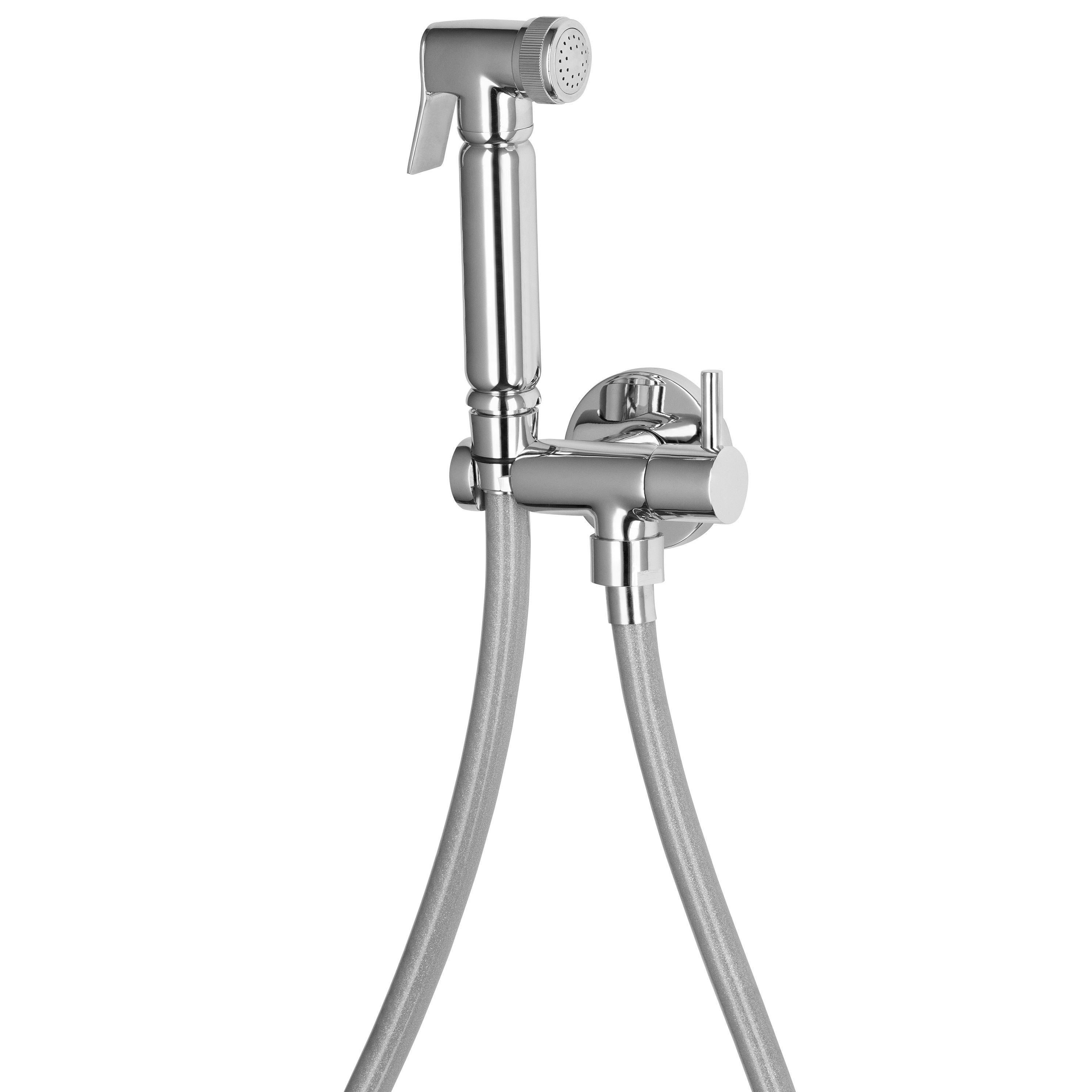 Kit de higiene para WC Confort con grifo + soporte + Flexible + ducha - Entrada empotrada NOYON ...