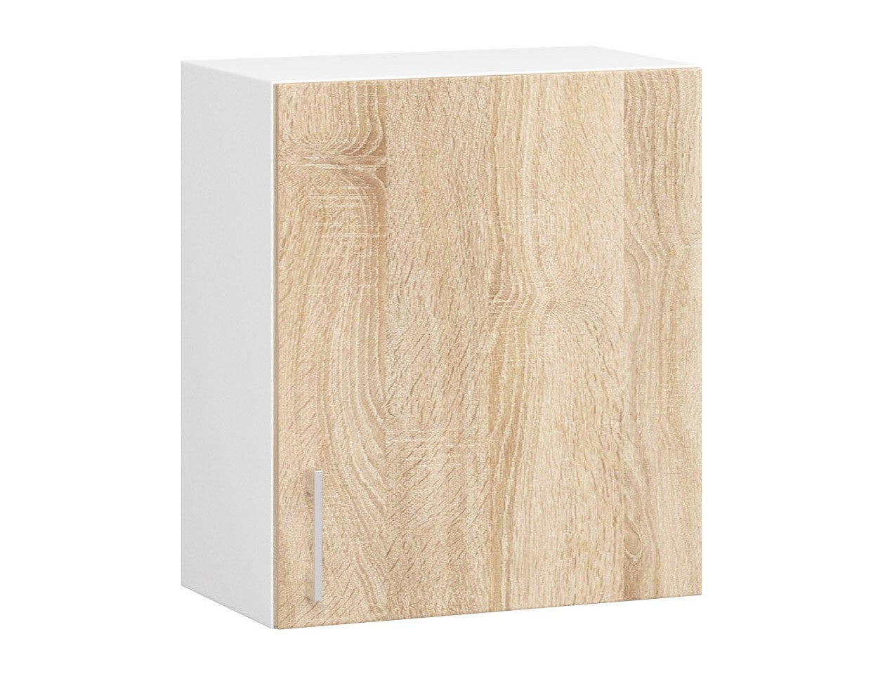 Mobile da cucina sospeso: un'anta, due ripiani, Colore: bianco | Rovere ...