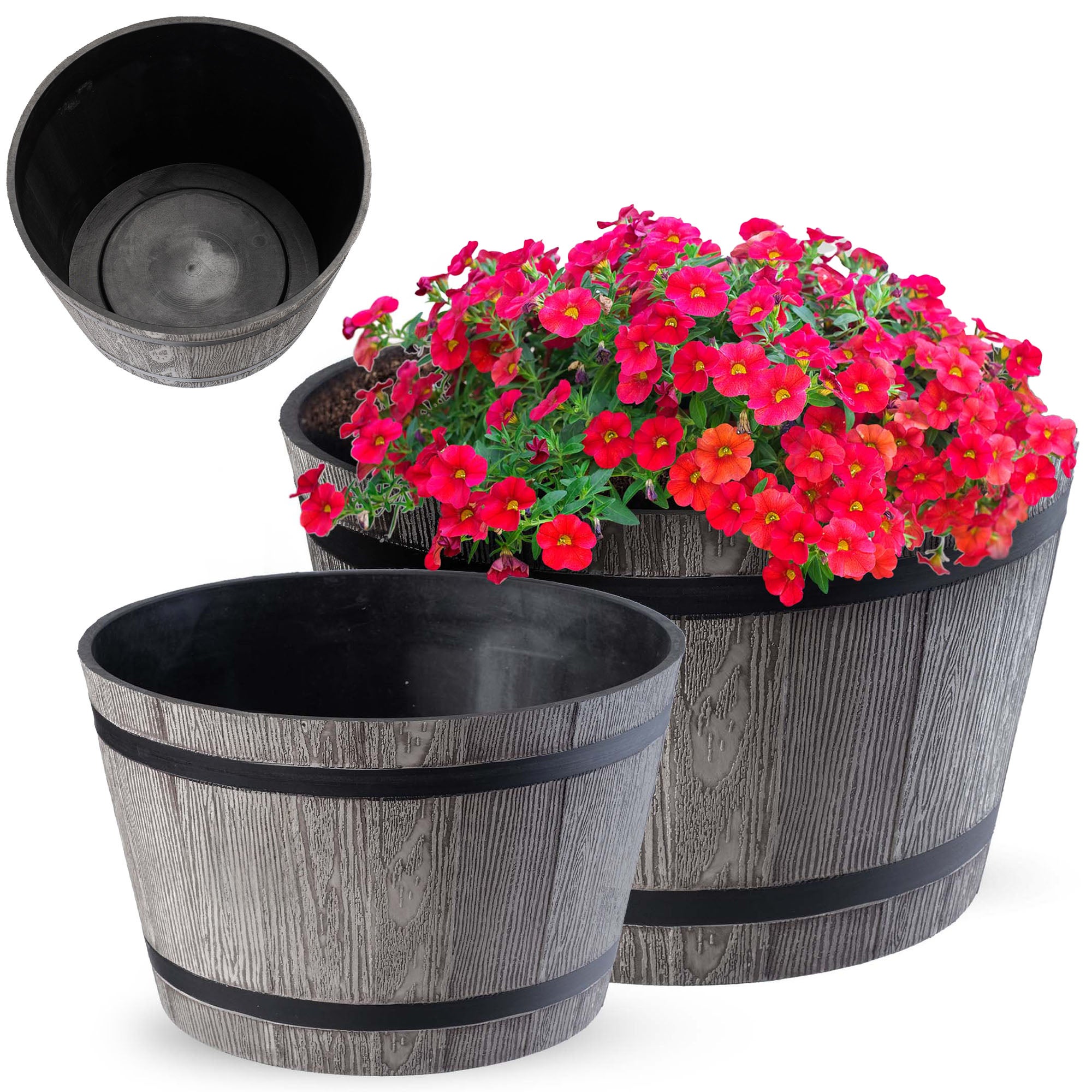 KADAX Pot de Fleur Pot de Fleur 40 cm Couvercle avec Insert Support de ...