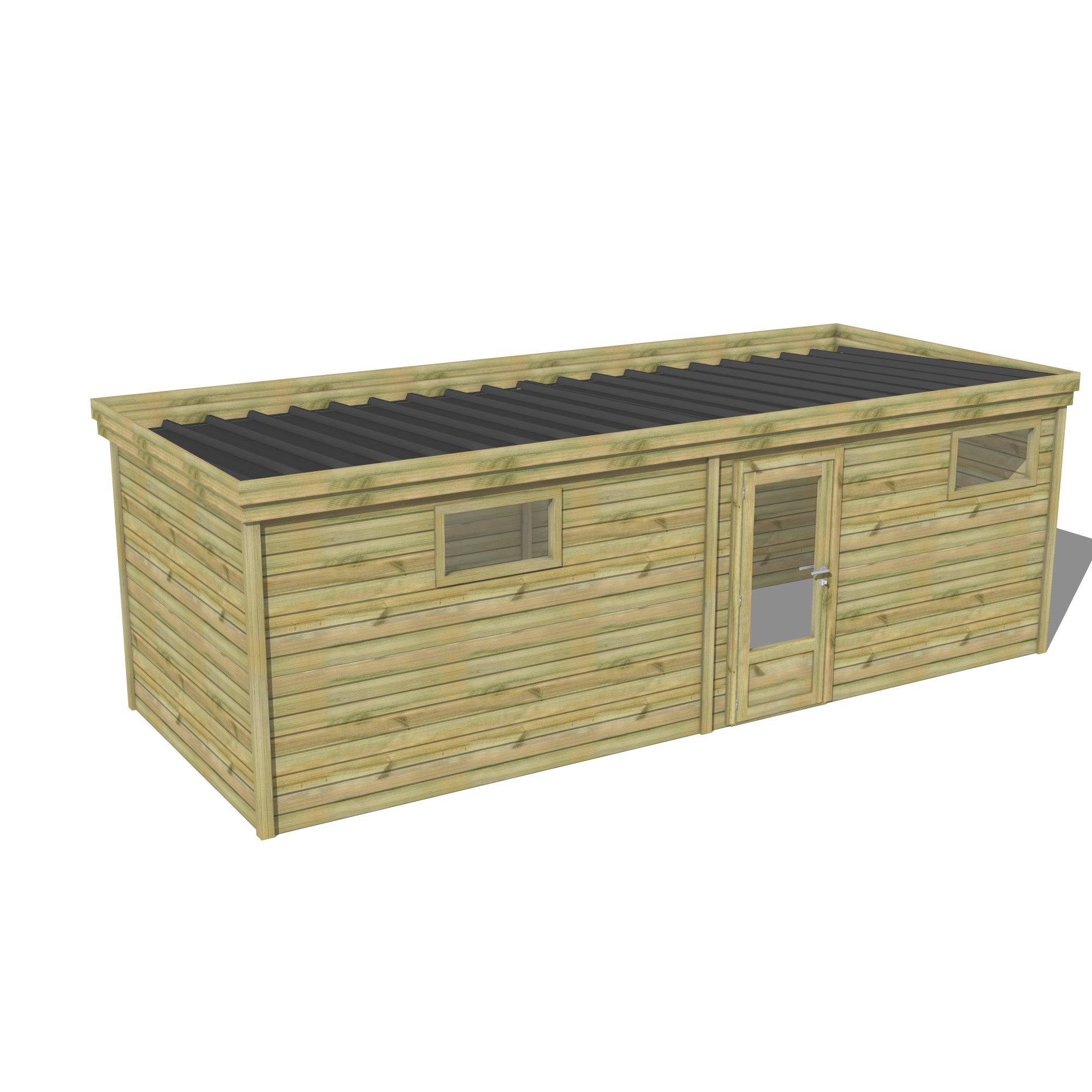 ABRI DE JARDIN bois Pin traité autoclave 27mm - 6,795x2,64m / 17,9m2 ...