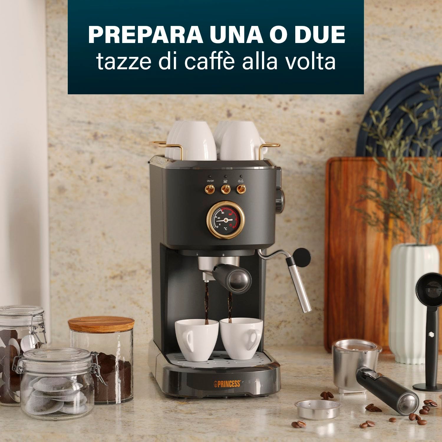 Princess 249417 Semi-automática Máquina espresso 1,2 L | Leroy Merlin