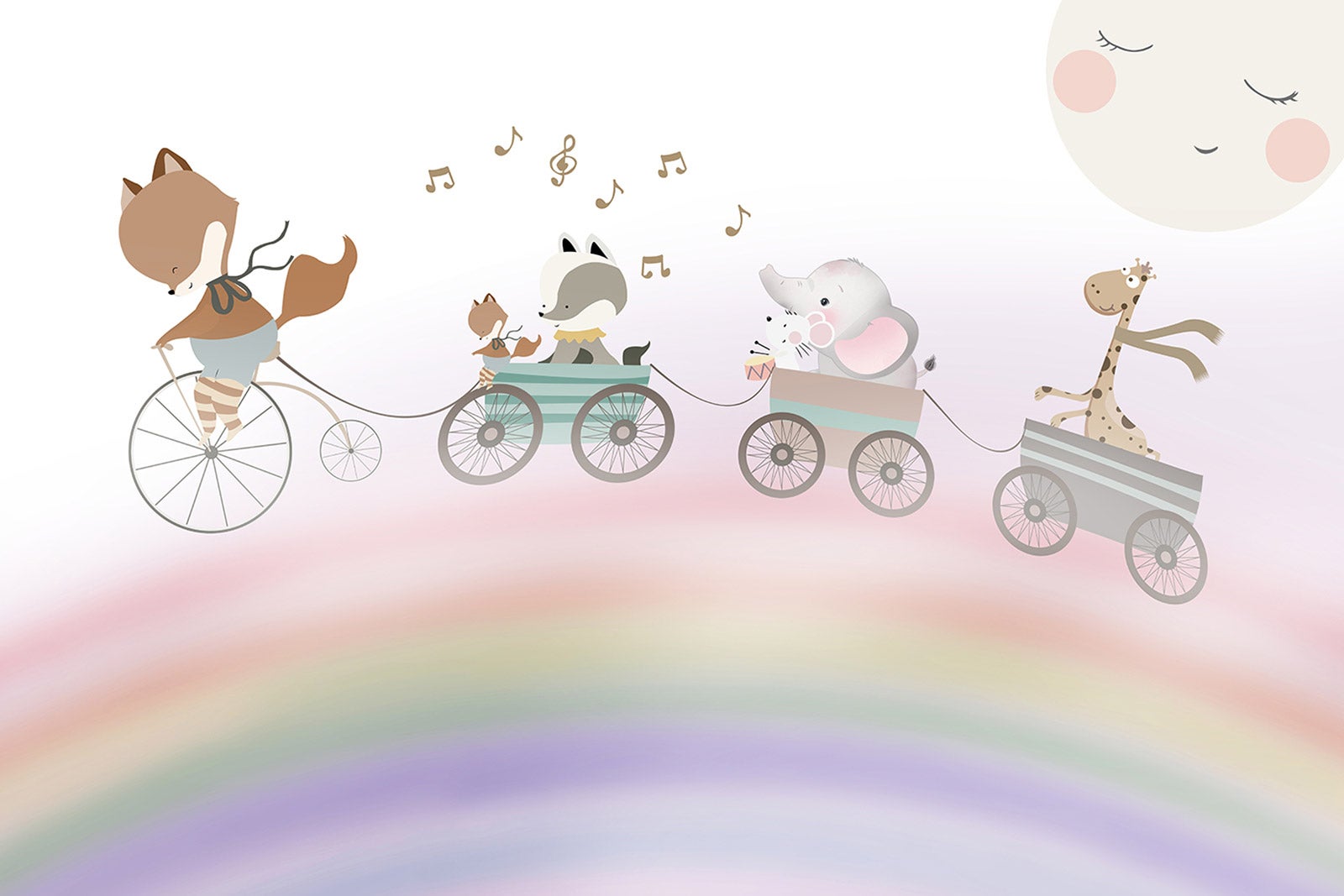 Carta da parati panoramica Bambini - Animali - Larghezza 195 cm x ...
