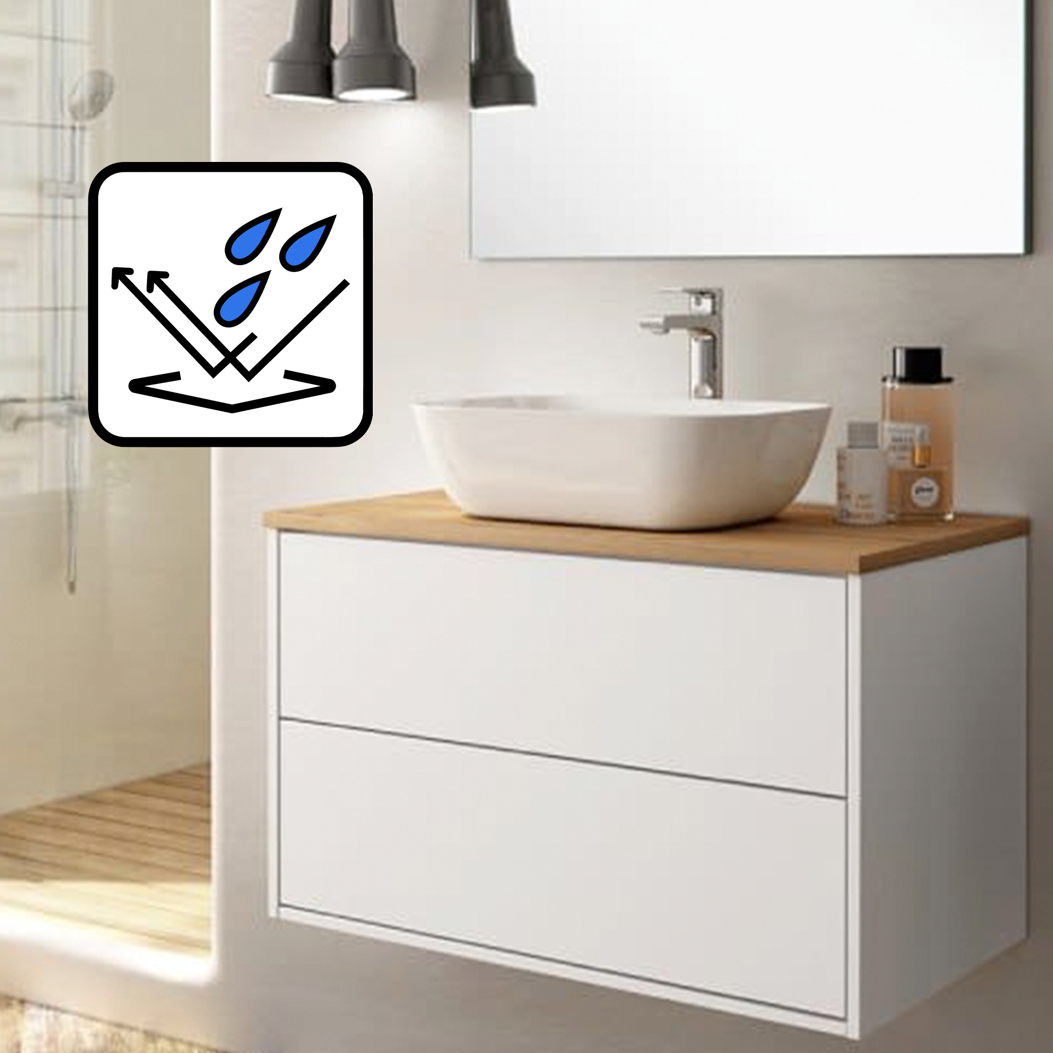 Mueble de Baño Con Lavabo Star TOP, Blanco Mate, Ancho de 80 cm | Leroy ...