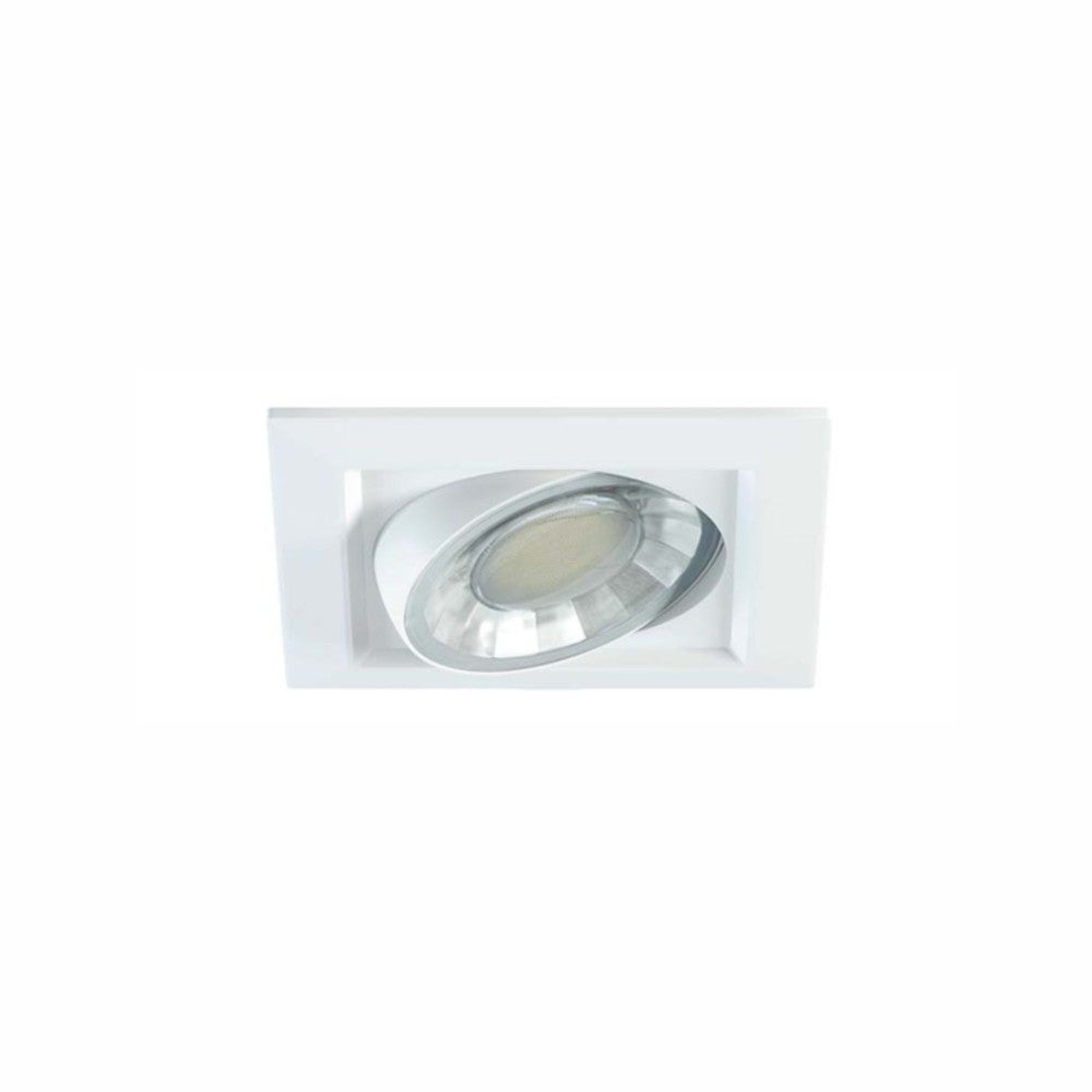 Foco LED empotrable cuadrado orientable Regulable 8W IP44 | Leroy Merlin