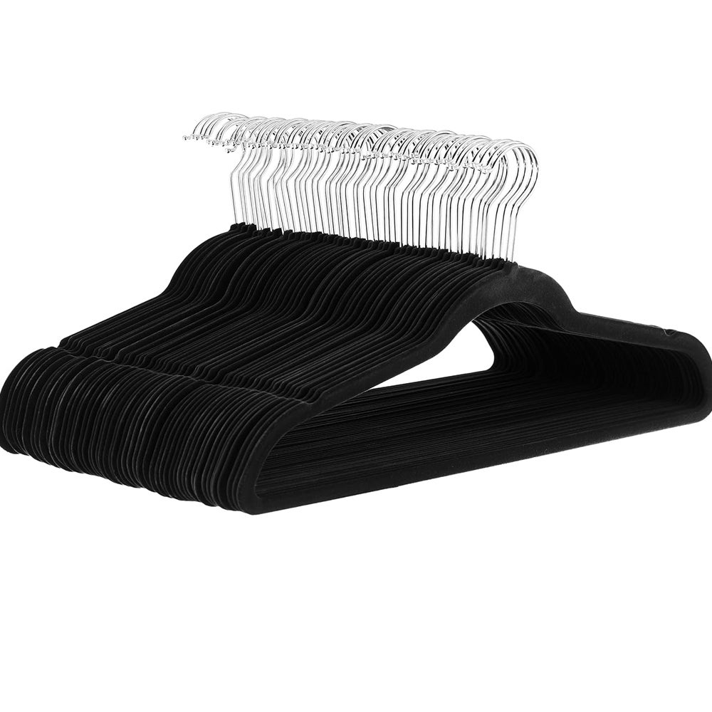 Juego de 50 perchas de terciopelo negro para colgar y guardar trajes ...