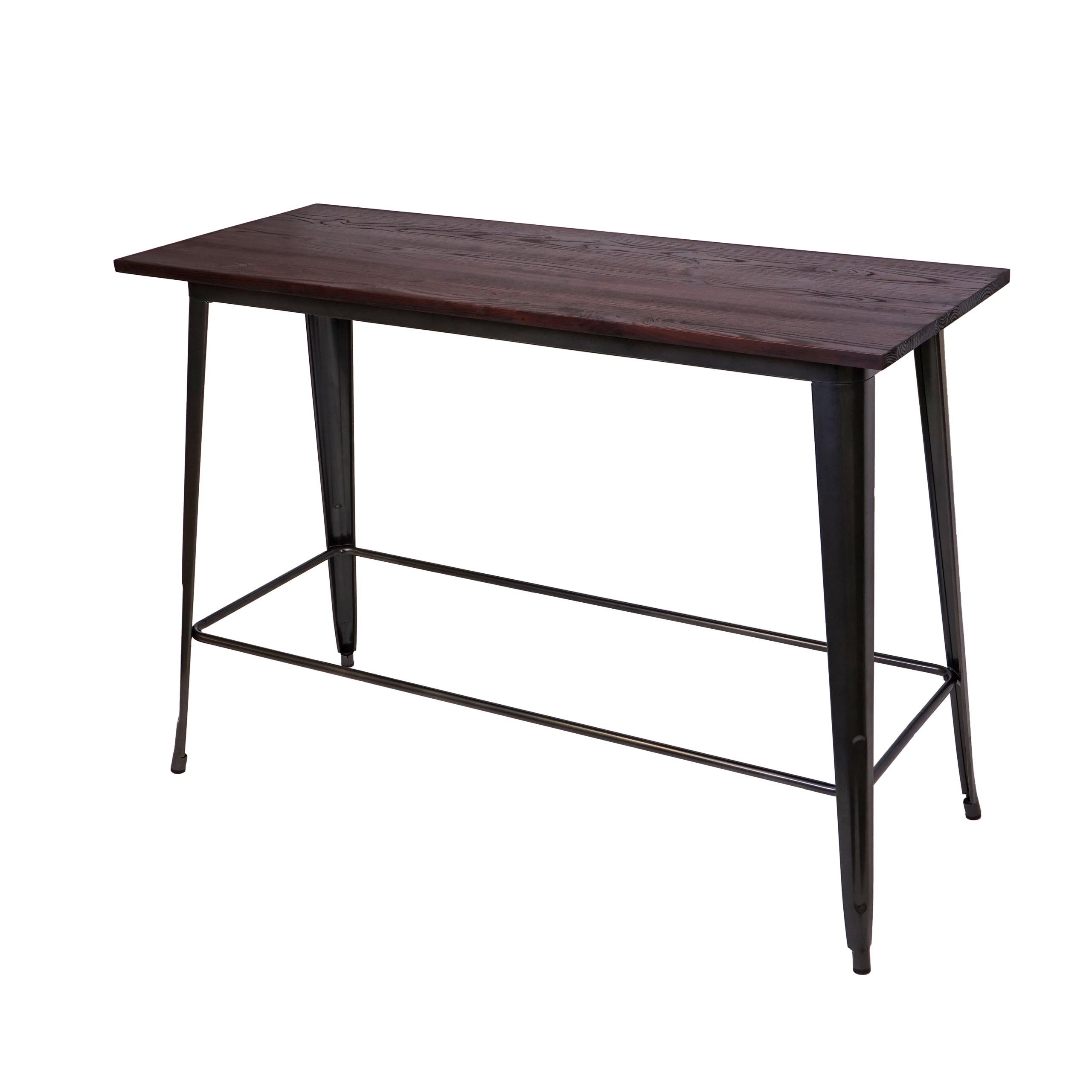 Table de bar table haute de comptoir design industriel en bois d'orme ...