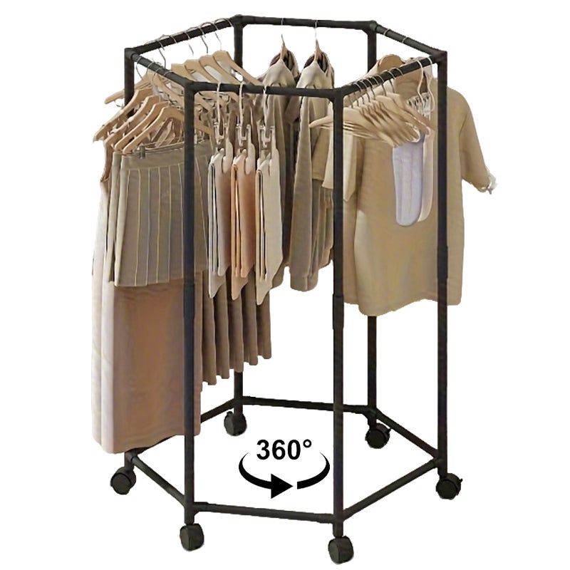 Perchero moderno de 120 cm - Hexagonal con ruedas - Multiusos (ropa ...