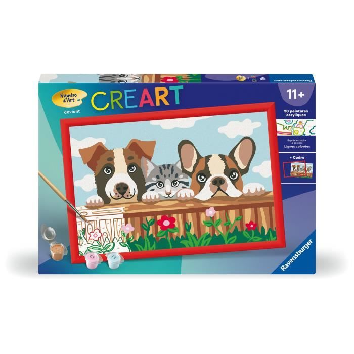 CreArt Kids Kit de Pintura por Números 31x21cm Perros y Gato, A partir ...