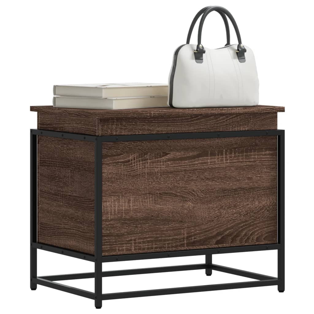 Caja de almacenamiento con tapa de madera contrachapada de roble marrón ...