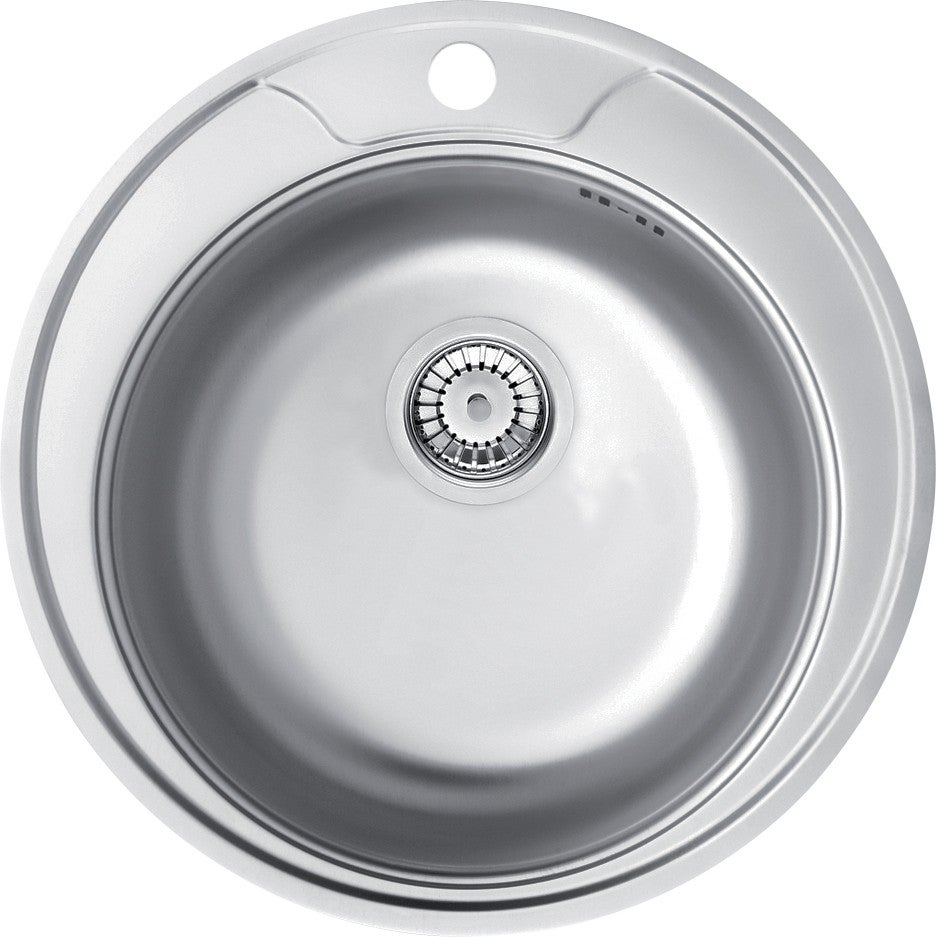 Lavello cucina Ø48 cm in acciaio inox con foro per rubinetteria Deante ...