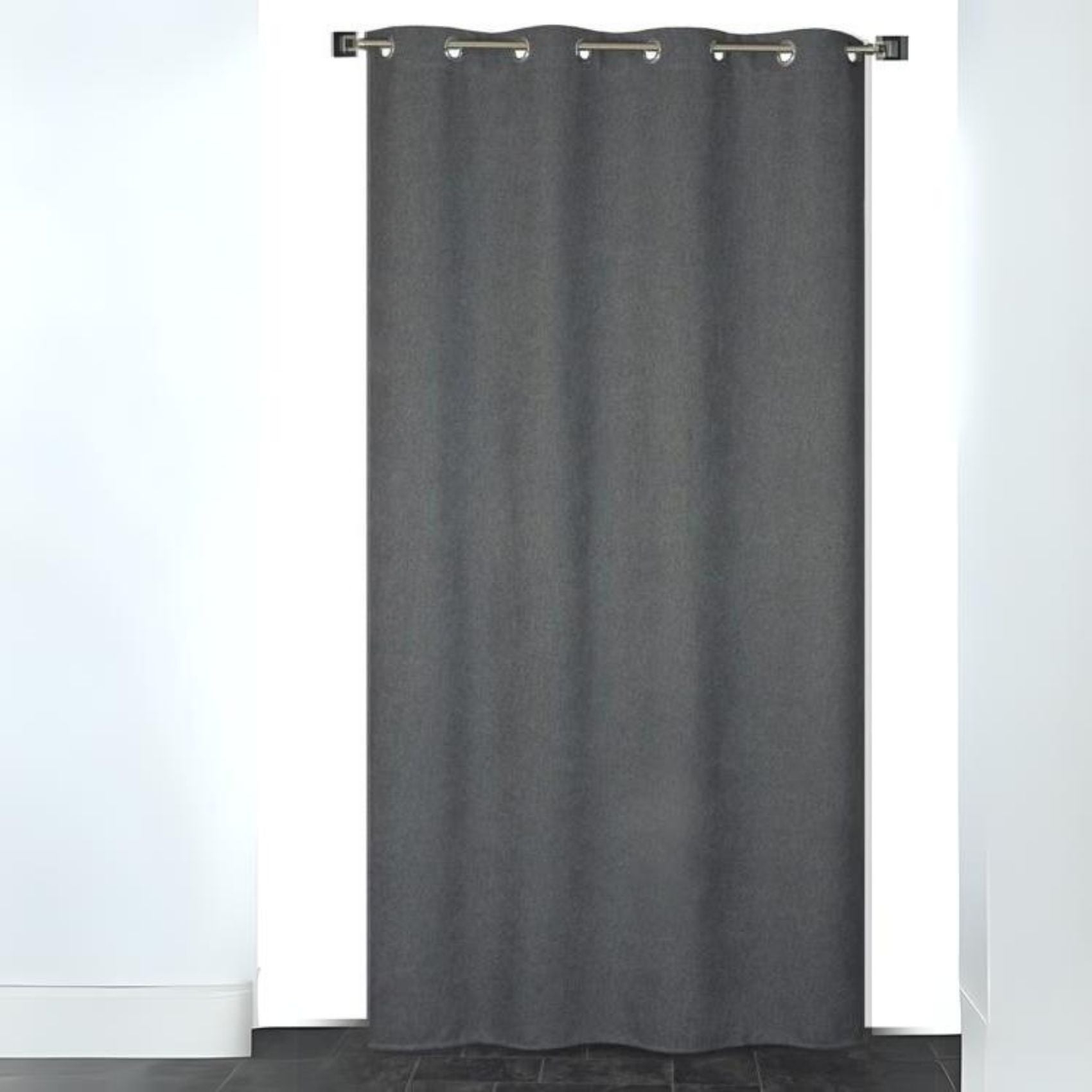 Rideau Uni "Aspect Velours" - Gris clair - 140x240 cm - Polyester ...