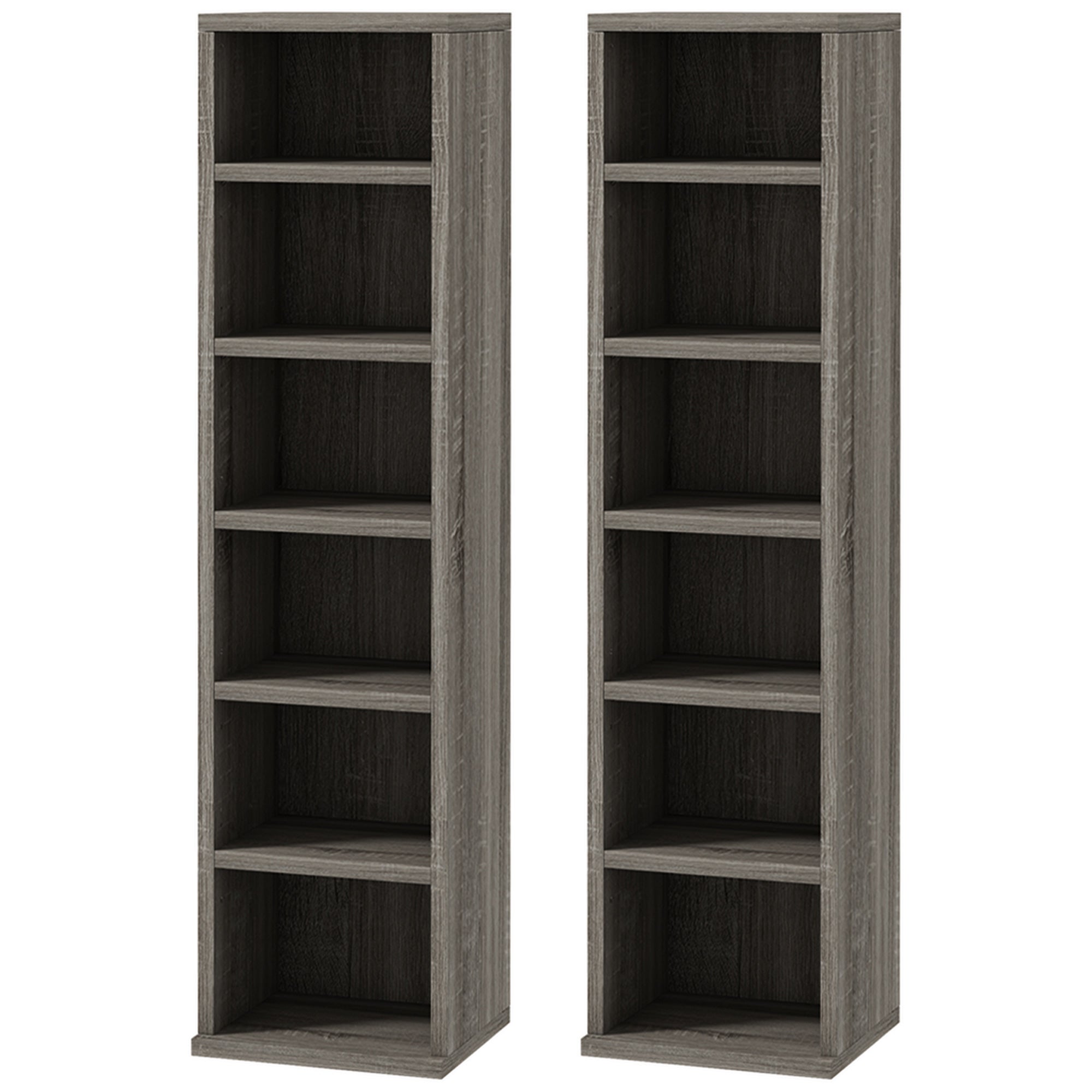 Lot de 2 étagères colonnes armoire de rangement CD-DVD 12 compartiments ...