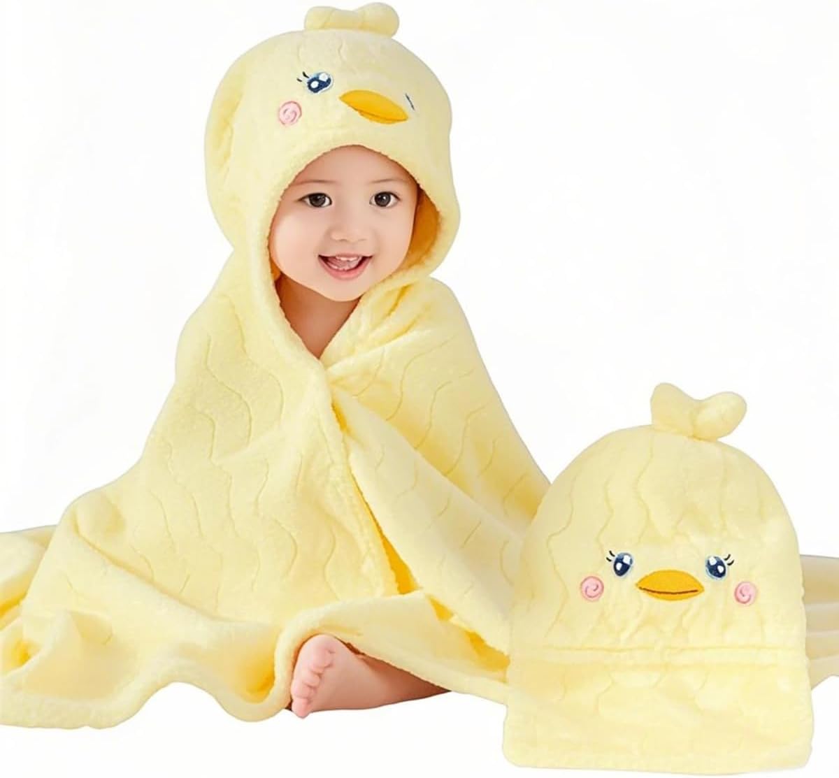 Serviette de bain à capuche pour bébé en polaire corail douce, motif ...