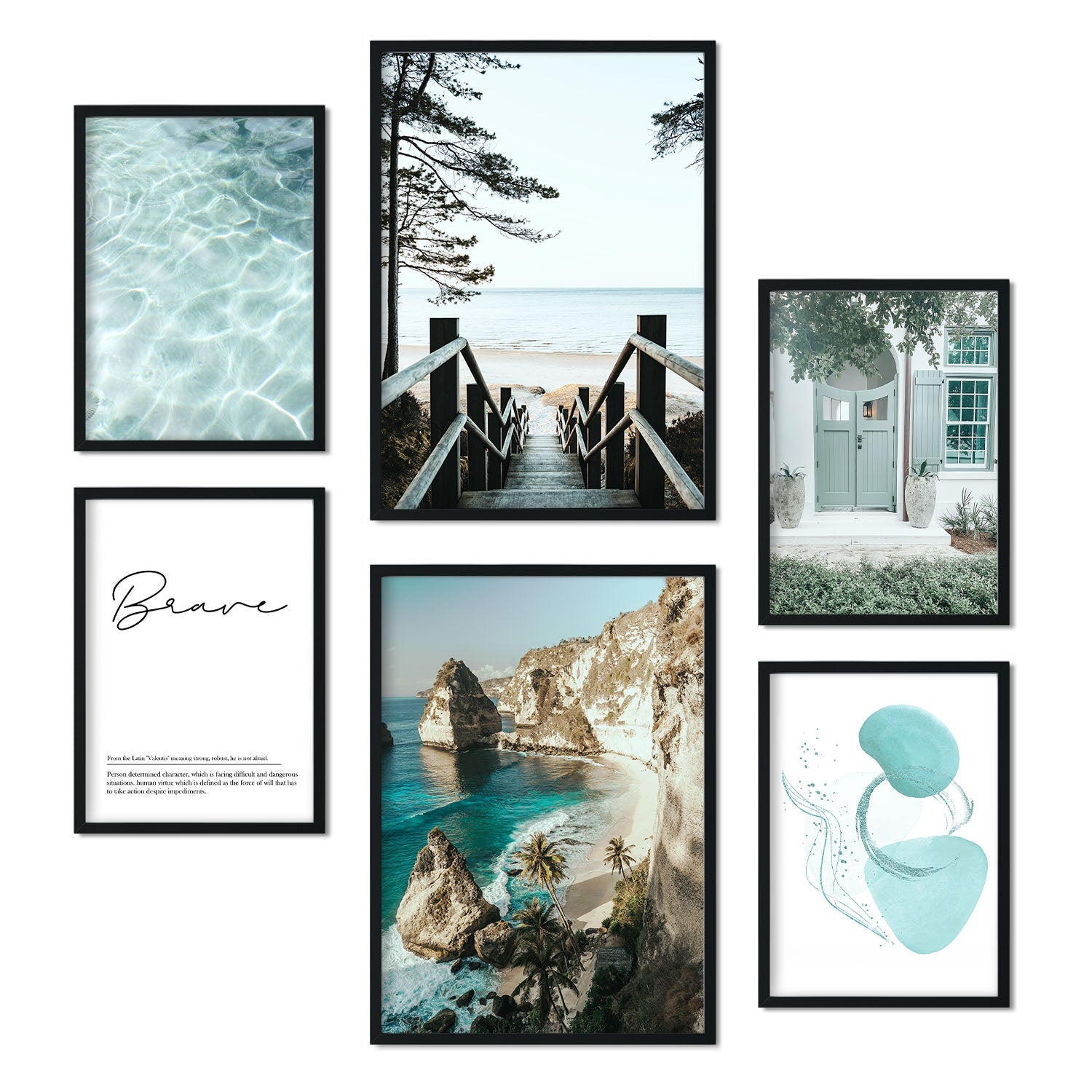 - 6 Feuilles Photographies Turquoise Water - Impression Mural Art ...