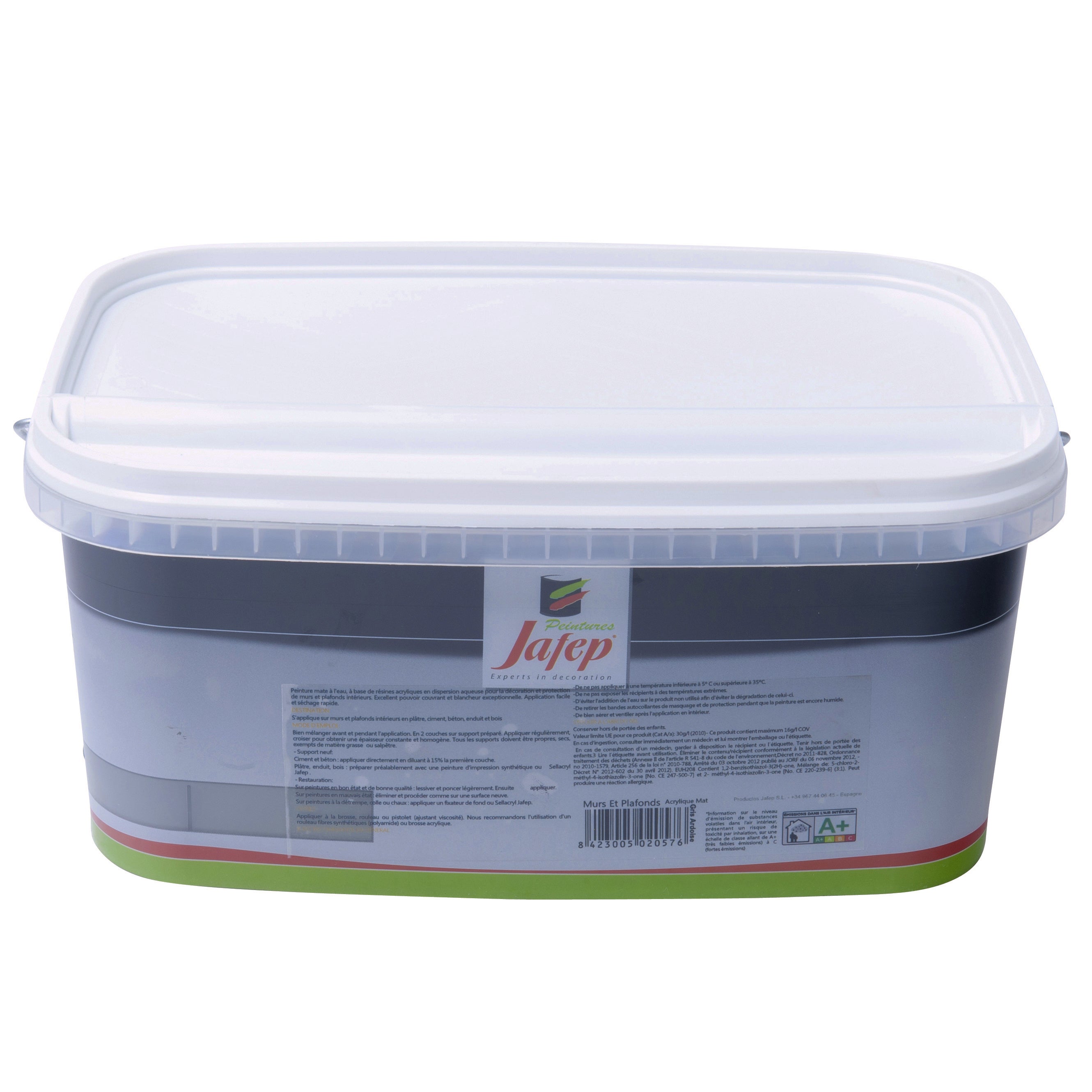 Pittura murale e soffitto acrilica opaca grigio ardesia 2,5L Jafep ...