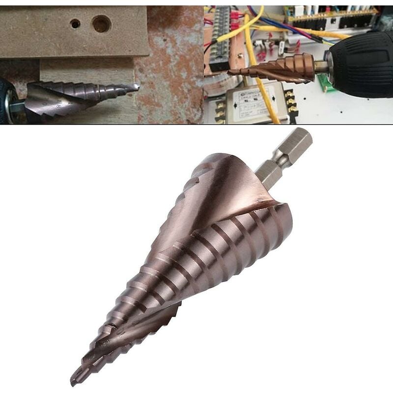 Mandrin de perceuse 4-32mm Hss M35 Cobalt Spiral Groove Step Drill Bits ...