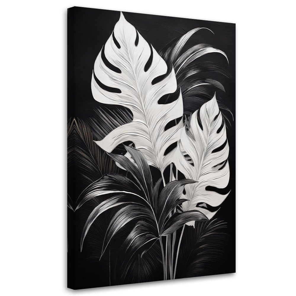 Cadre déco Monstera Feuilles Noir et Blanc Loft 70x100 | Leroy Merlin
