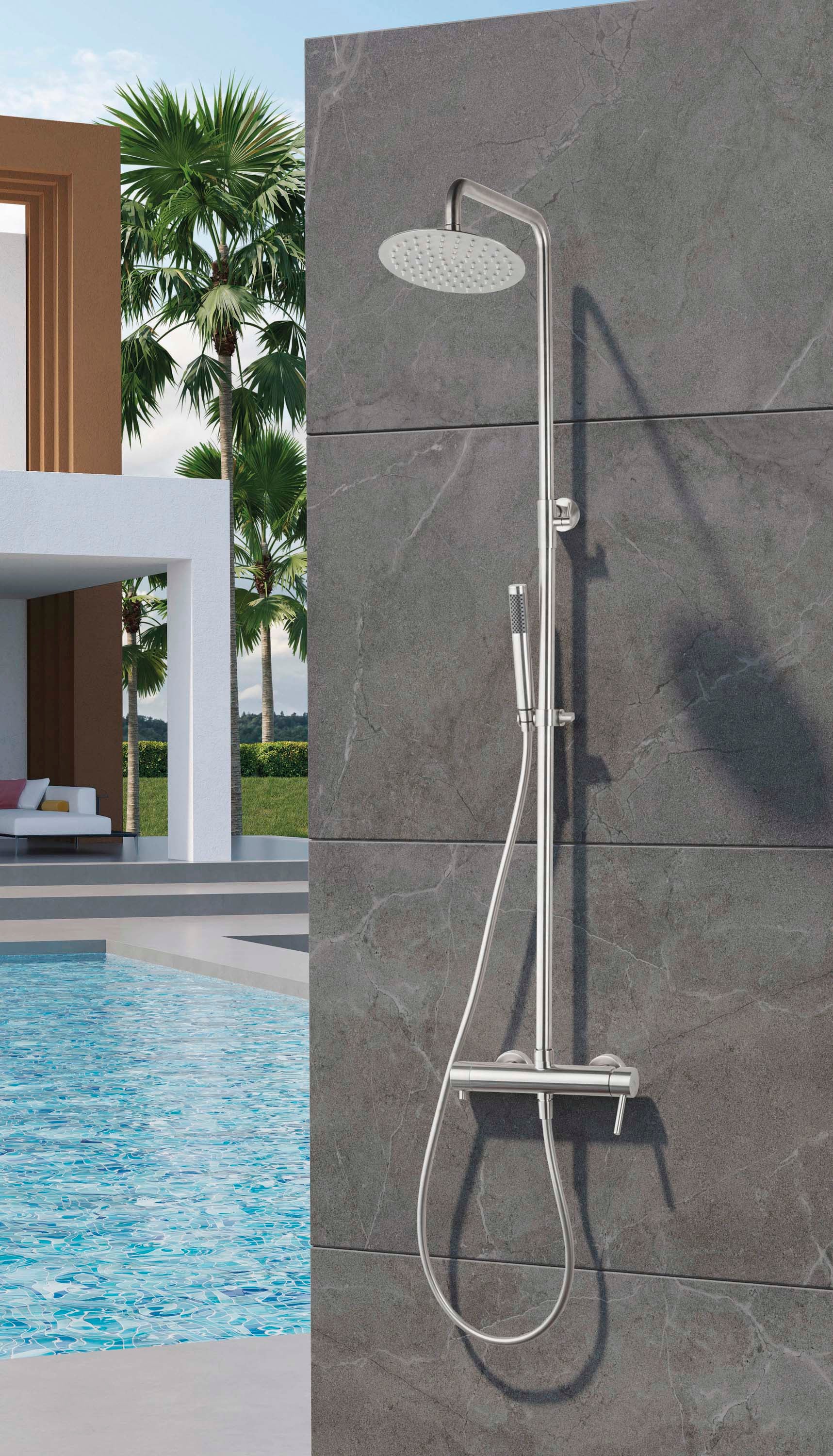 MONTANA 130X50 GROUPE DOUCHE MITIGEUR INOX MAT | Leroy Merlin