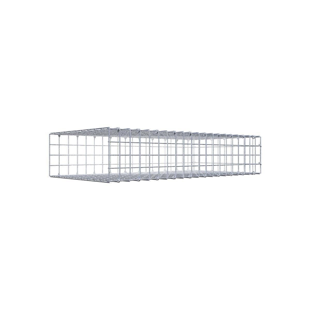 Gabion à monter en longueur 100 cm x 20 cm x 50 cm (L x H x P), maille 5 x 5 cm, Anneaux en C ...