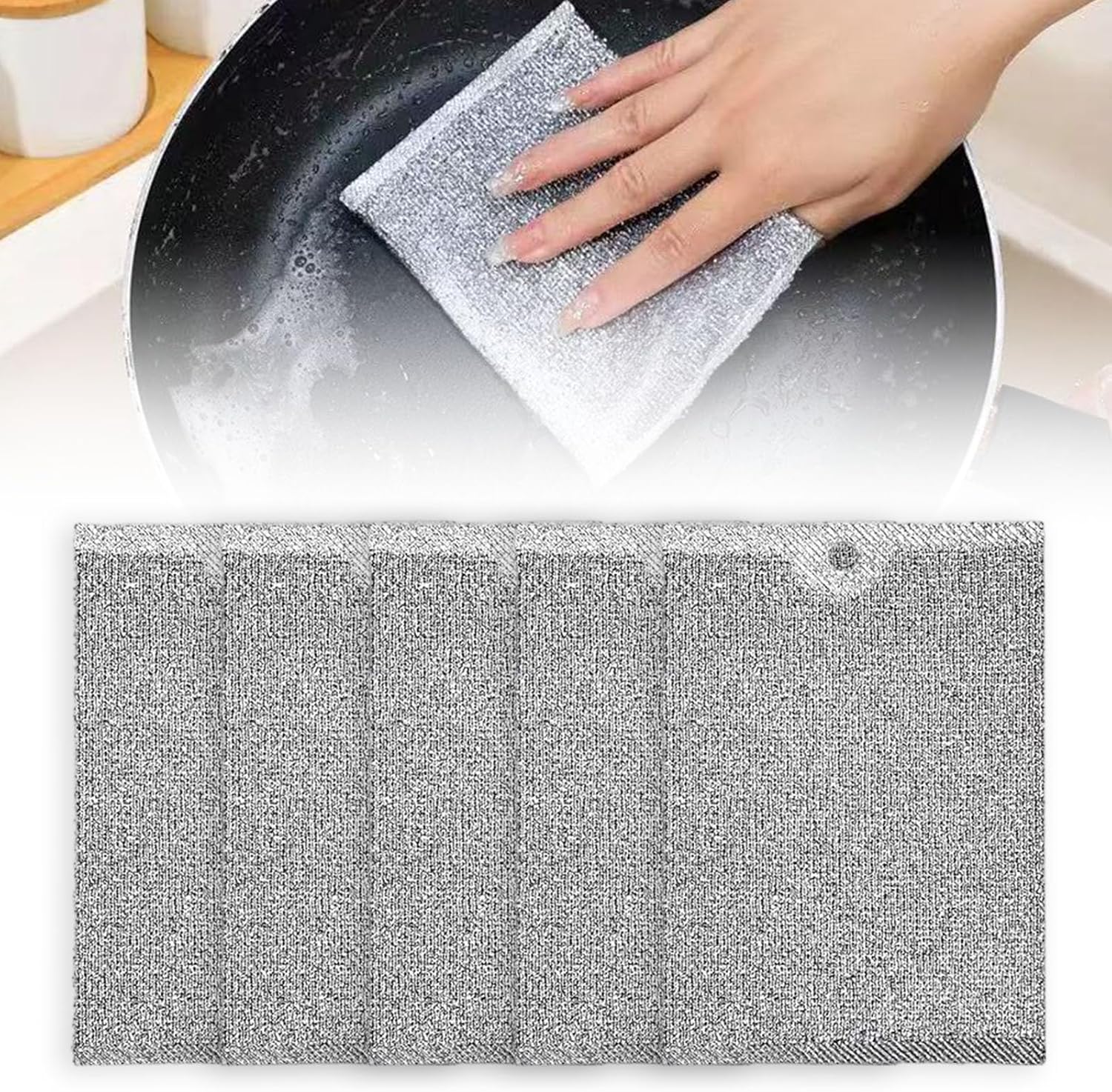 Esponja de cobre, esponja lavavajillas lavable, paño de limpieza de ...