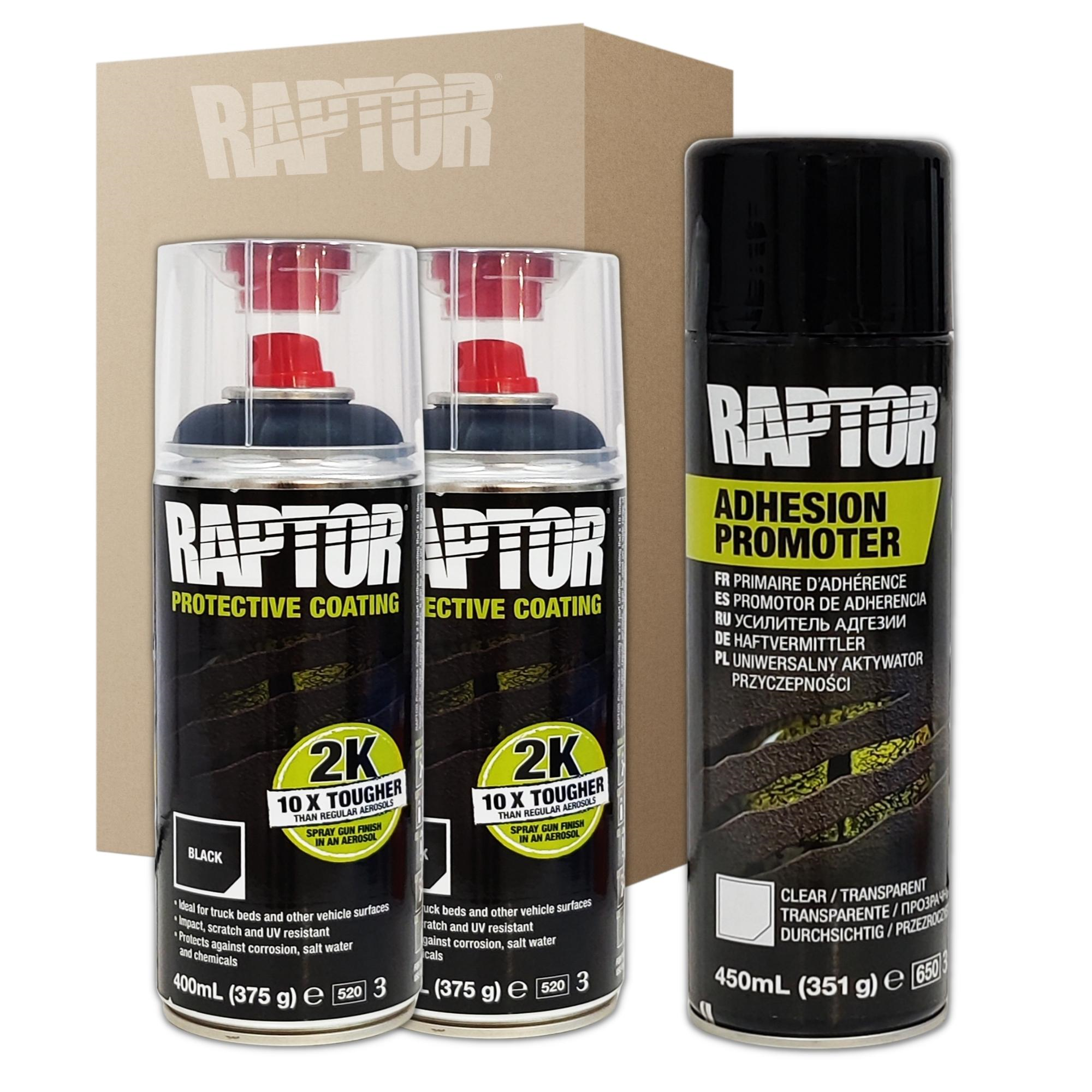 2 X Spray Pintura Raptor 2K Negro + Imprimación Plásticos | Leroy Merlin