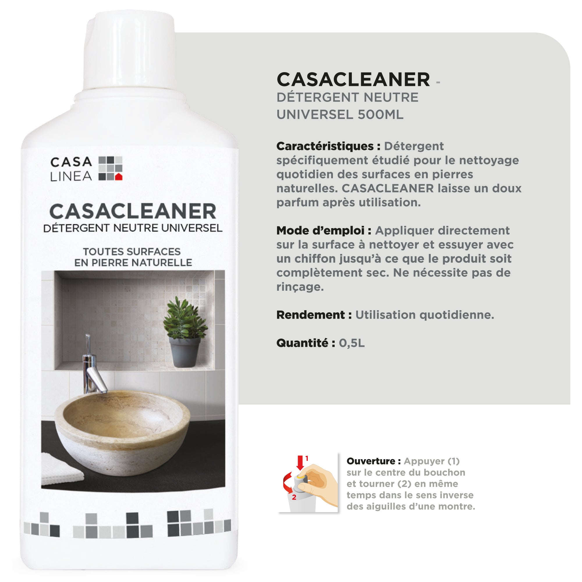 Nettoyant Pierre Naturelle extérieur et intérieur CASA LINEA 500 Ml ...
