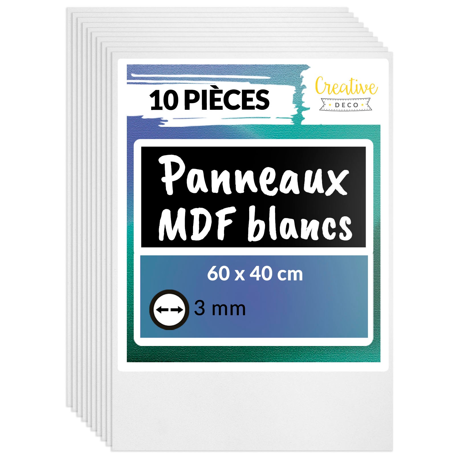 Creative Deco 10 x Panneau MDF Blanc 600 x 400 x 3 mm | Feuille Planche ...