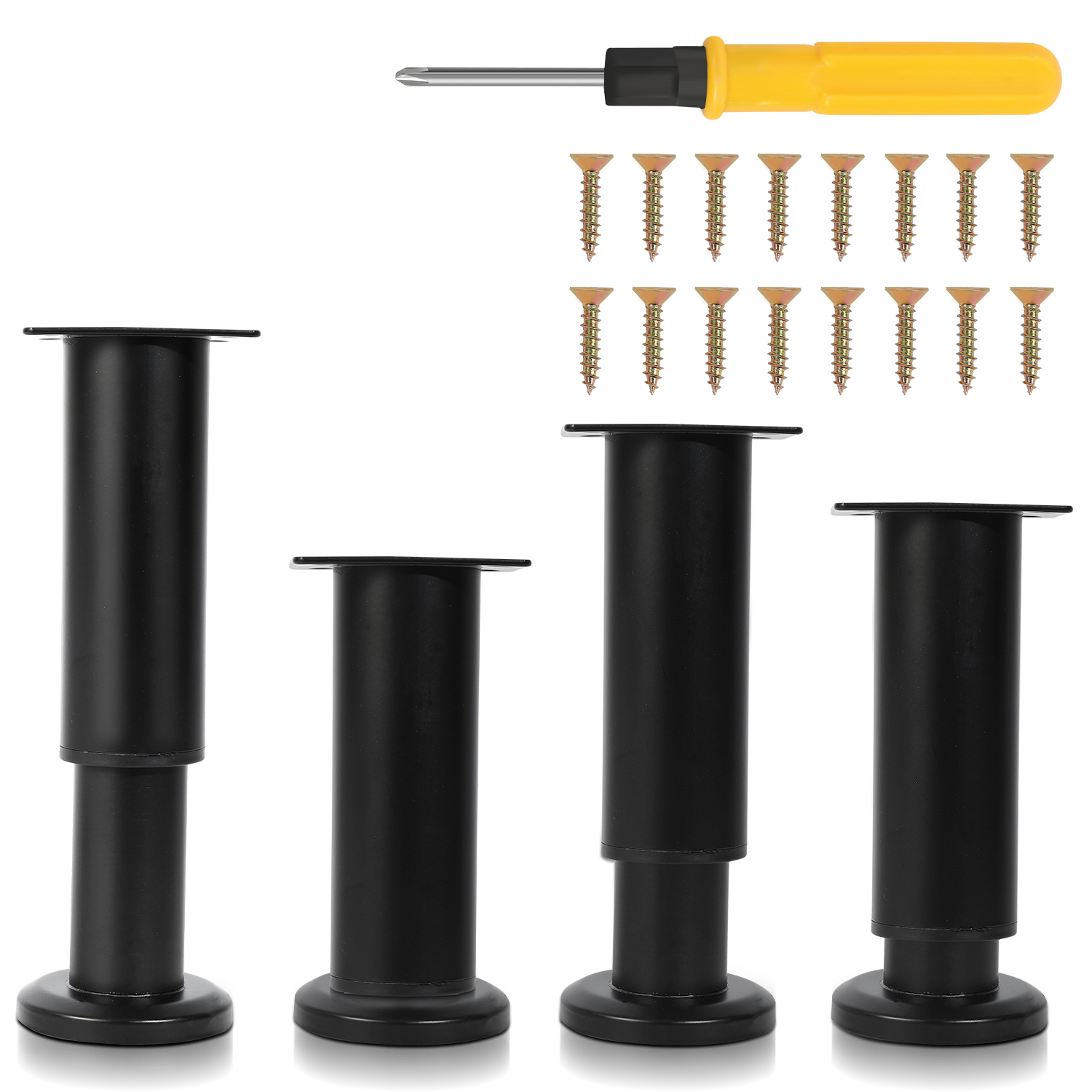 Pies regulables en altura para muebles Pies de metal negro 18-30mm ...