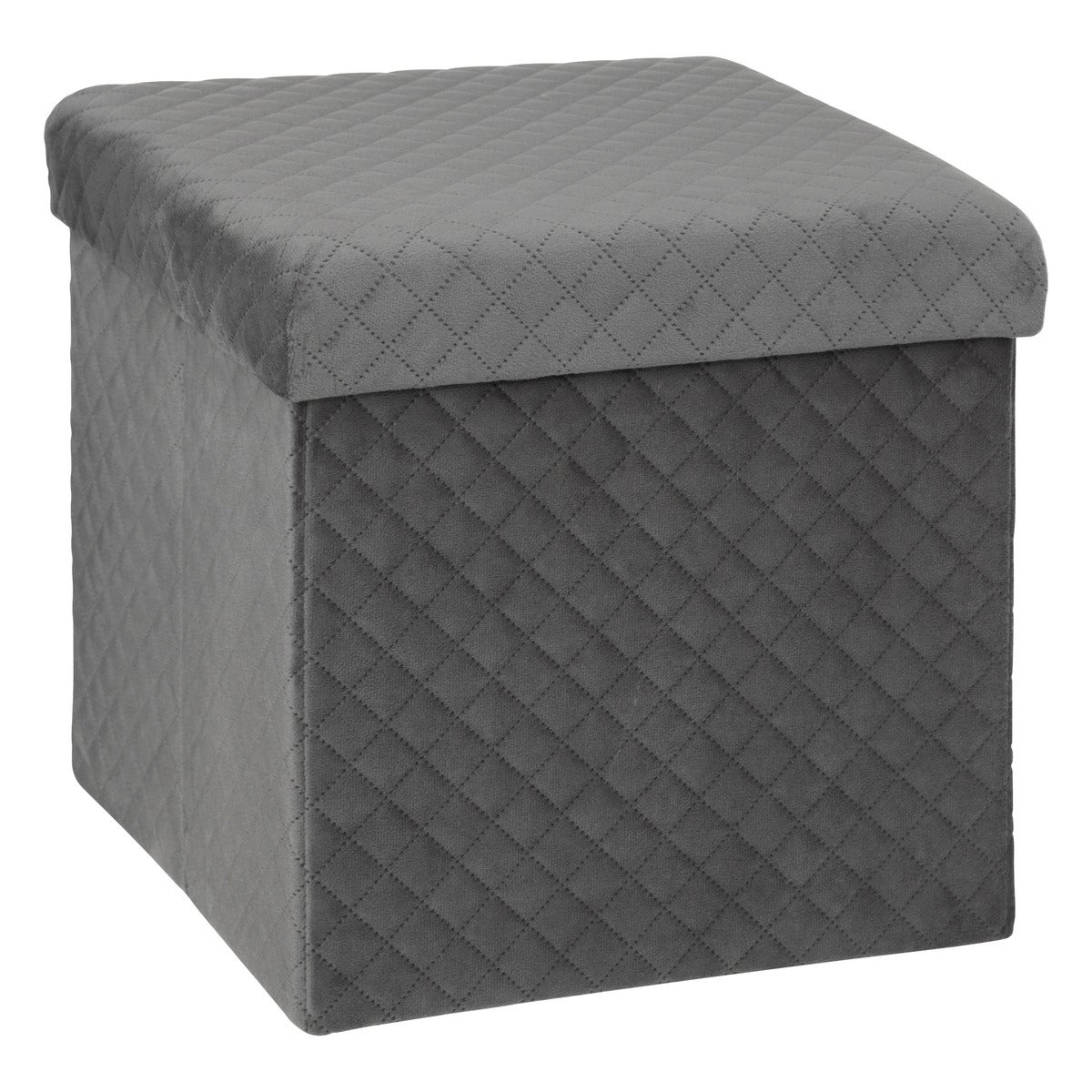 Puff plegable mix n modul 31x31 cm terciopelo gris - 5Five | Leroy Merlin