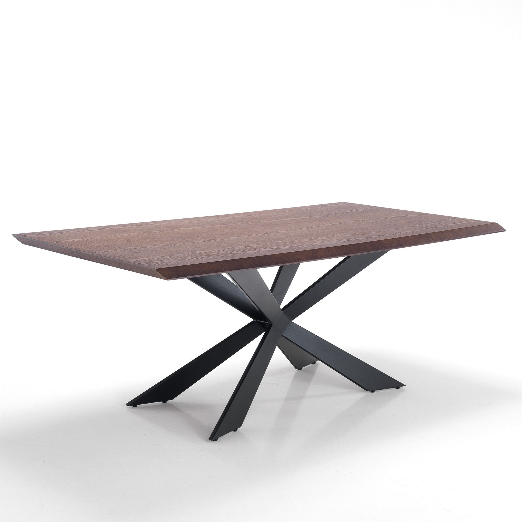 Table fixe PULSE Dark Walnut 200×100 H76 cm, plateau MDF Noyer foncé 4 ...
