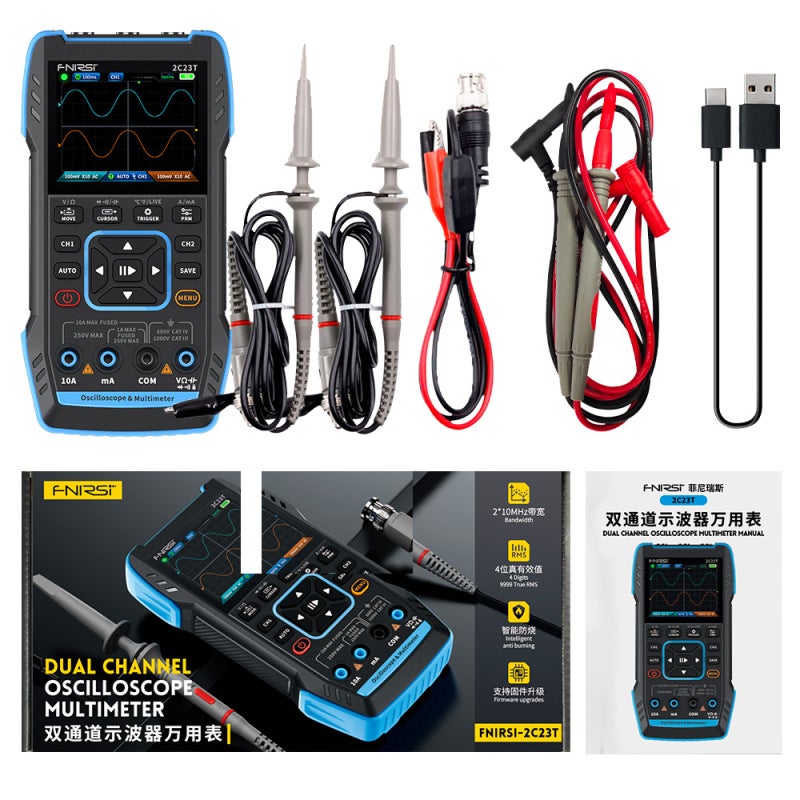 Oscilloscope numérique portable, oscilloscope 3 en 1 + multimètre ...