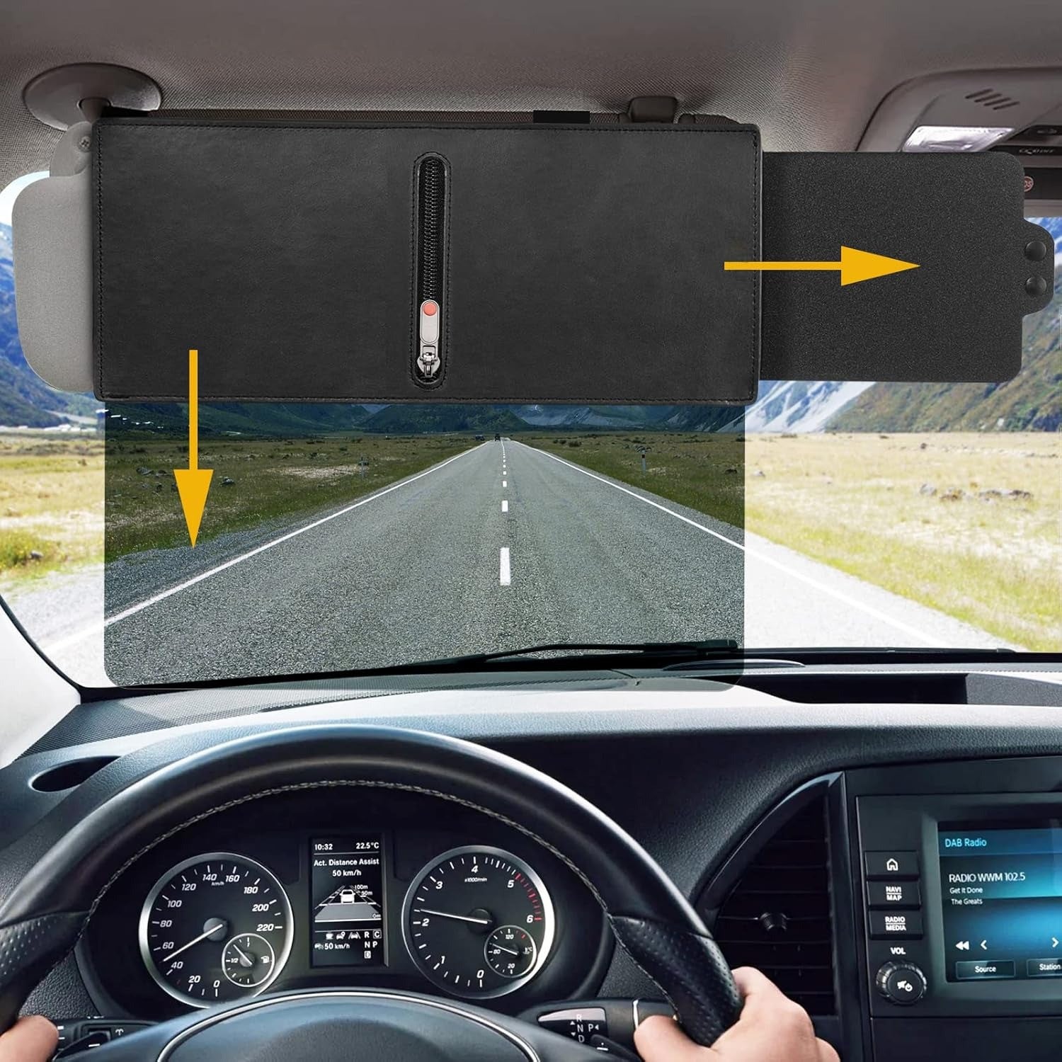 Auto sun visor extender, anti glare sun visor extender, windshield sun ...