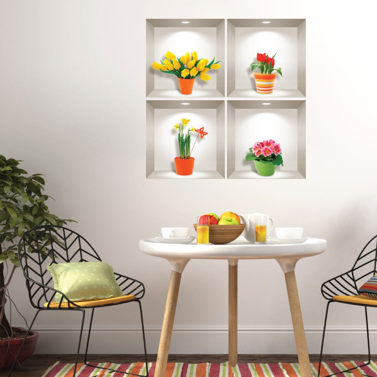 Vinilo 3D Las flores más bellas de los pradera - adhesivo de pared ...