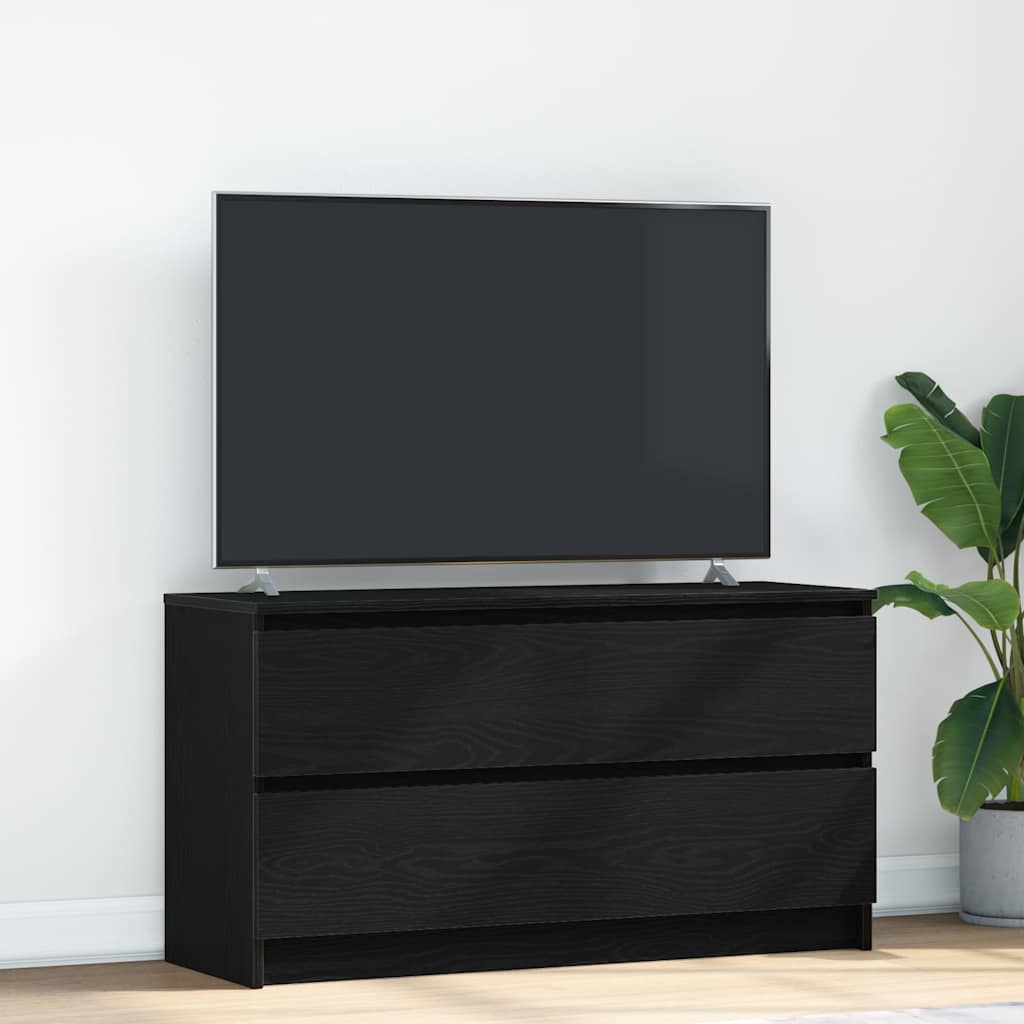 Mueble de TV negro 100x35x54 cm madera contrachapada | Leroy Merlin