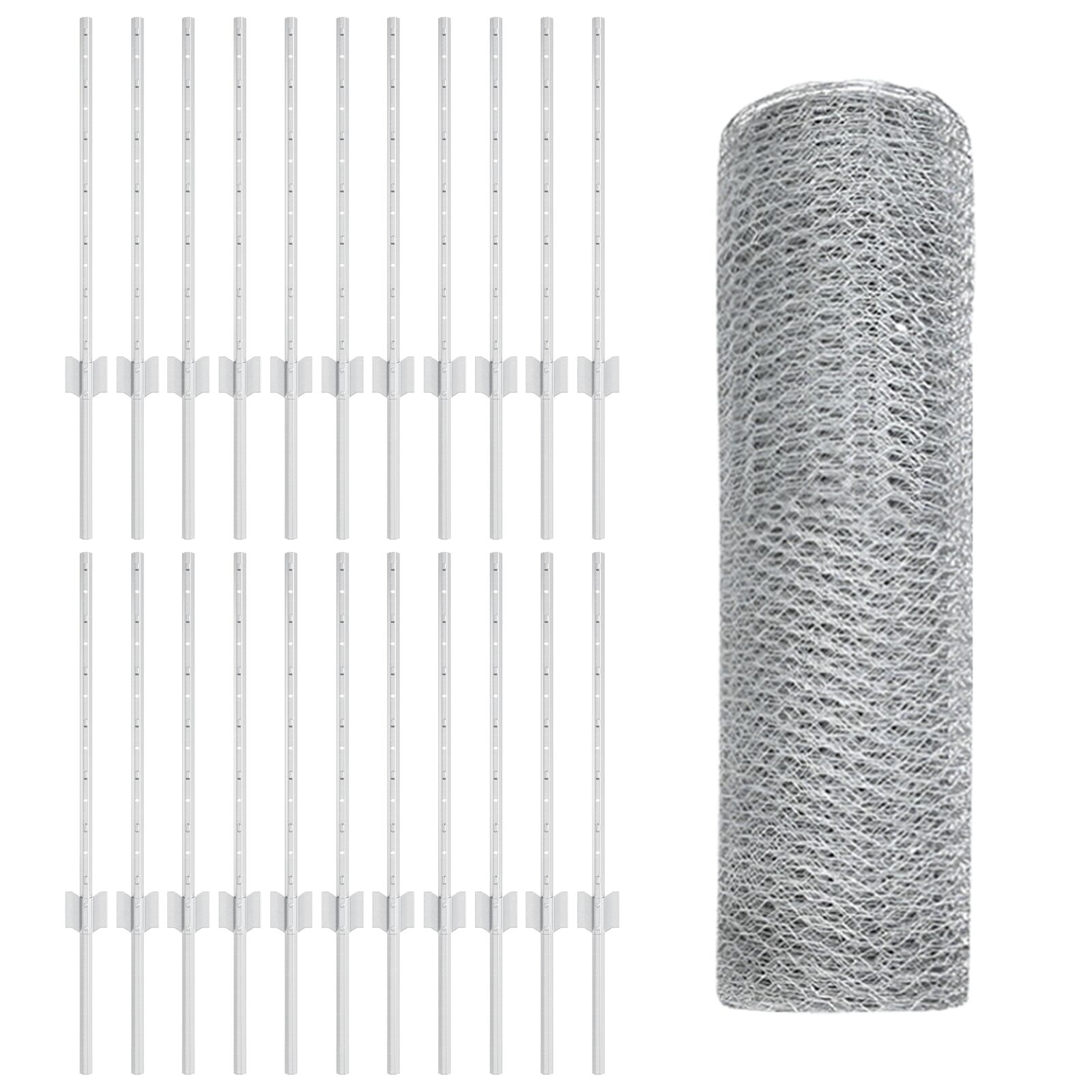Postes de Cerca 11 uds U-Channel 60 cm Acero Galvanizado | Leroy Merlin