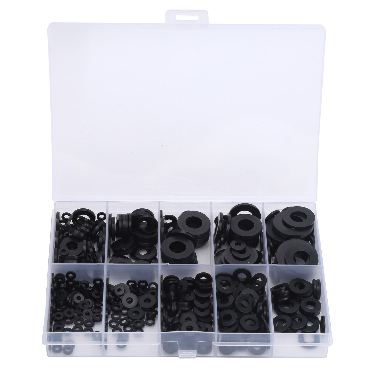 Juego de 500 arandelas de nailon de juntas negras, suministros industriales M2 M2.5 M3 M4 M5 M6 ...
