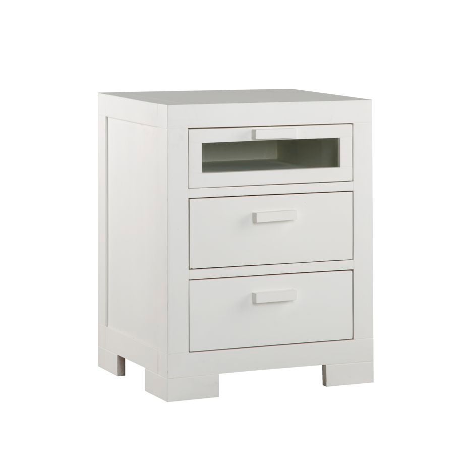 Tribeca table de chevet en bois laqué blanc | Leroy Merlin