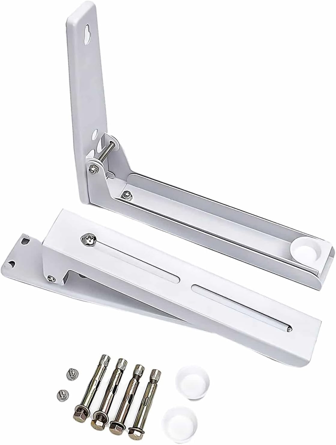 Soporte mural para microondas, 2 piezas, de acero inoxidable, blanco ...