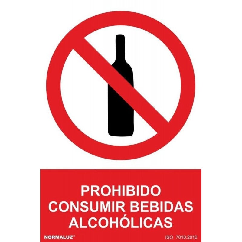 Señal que indica Prohibido consumir bebidas alcohólicas SEKURECO 150 x ...