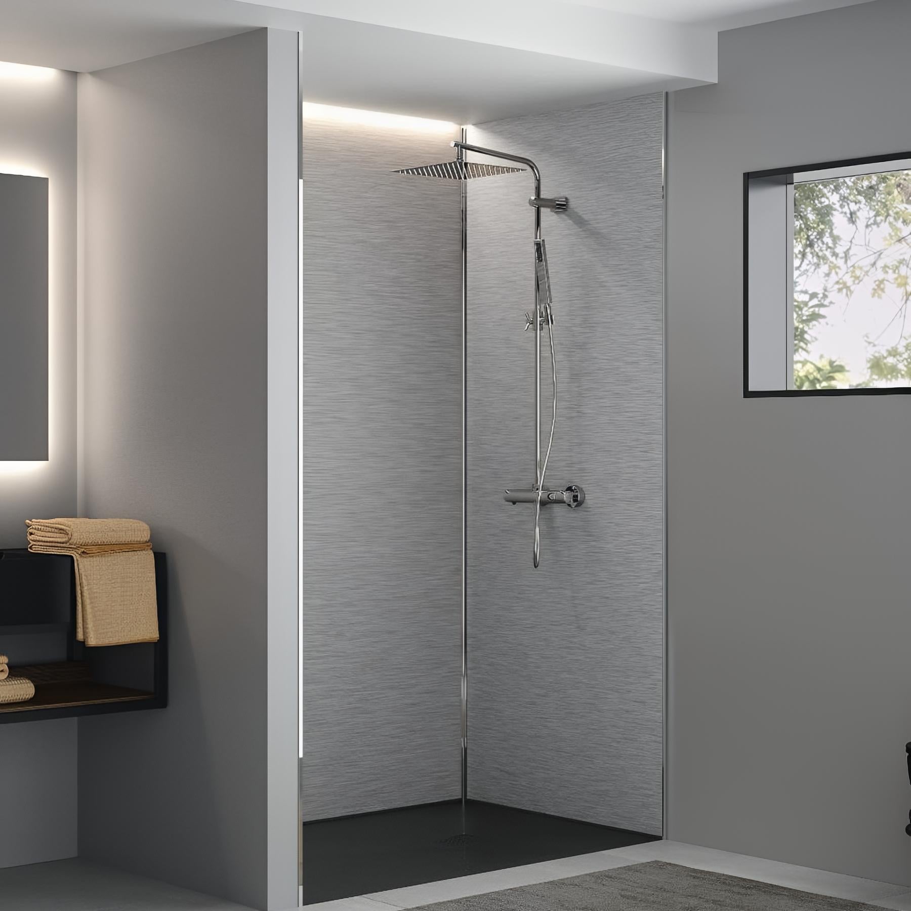 Panel de pared de baño Kinedo Kinéwall Diseño 3 mm 100x250 cepillado ...