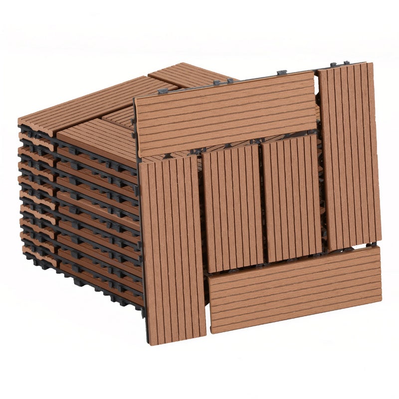 Dalle de Terrasse 30x30 cm, WPC, 11 Pièces, Dalles de terrasse aspect ...