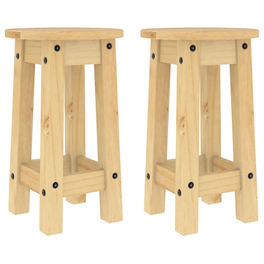 Tabourets de cuisine hauts 2 pcs en bois de pin massif | Leroy Merlin