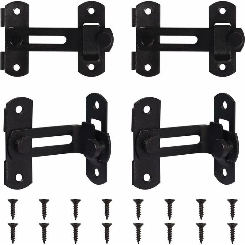4PCS Flip Barn Door Lock Latch Stainless Steel French Sliding Double ...