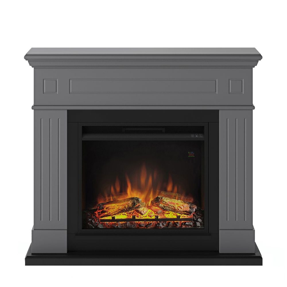 Cheminée électrique décorative "Larsen" Gris foncé - Powerflame | Leroy ...