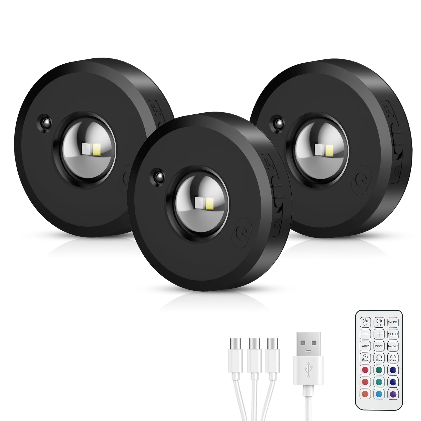 Eclairage vitrine LED sans câble avec 1500mAh & télécommande ...