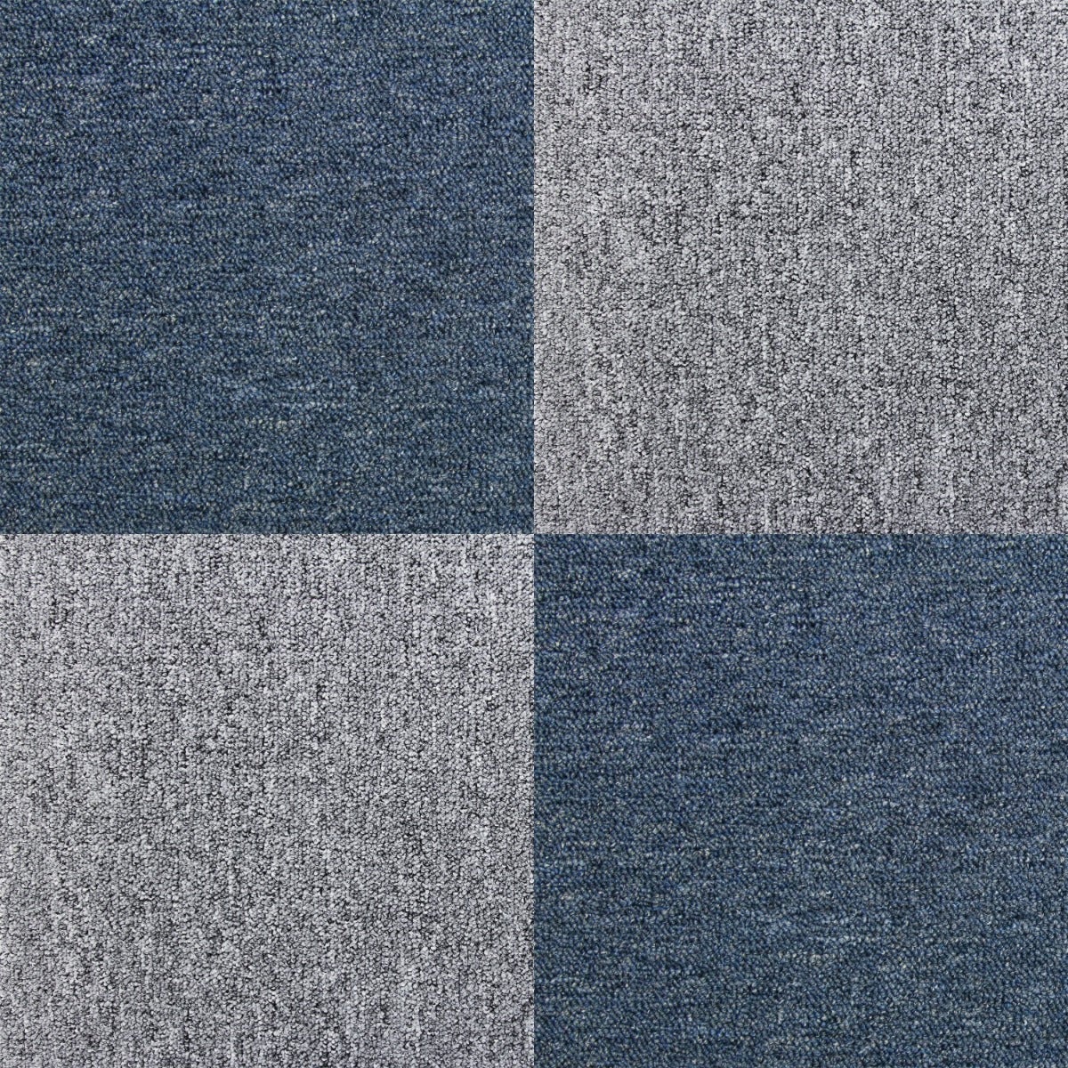 40 Losetas Moqueta 50x50cm Azul Oscuro y Gris Plata Cobertura 10m² ...