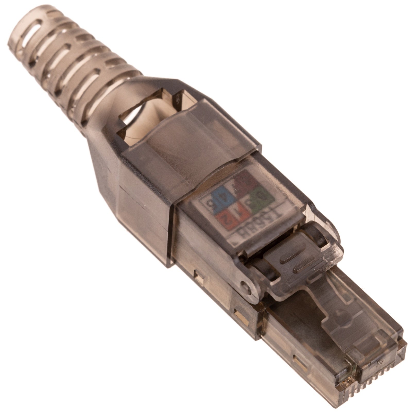 Pack 6 unidades conectores RJ45 Cat.6A UTP macho sin herramientas negro ...