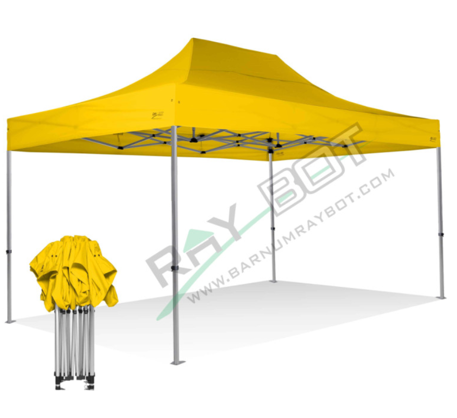 Tonnelle Pliante 3X4,5 RAY BOT Jaune Alumium 45mm Sans BÂches Latérales ...